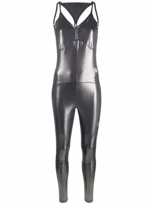 Adidas By Stella McCartney Cut-out Metallic Jumpsuit - Silver