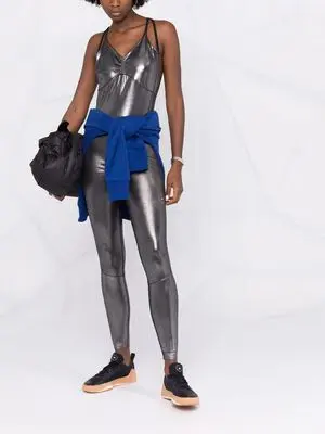 Adidas By Stella McCartney Cut-out Metallic Jumpsuit