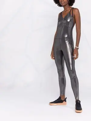 Adidas By Stella McCartney Cut-out Metallic Jumpsuit