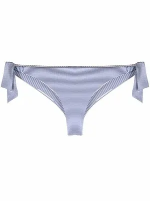Emporio Armani Stripe-print Bikini Bottom - Blue