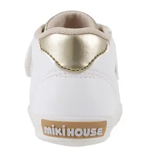 MIKI HOUSE Leather Logo Strap Sneakers