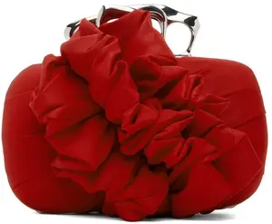 Alexander McQueen Alexander McQueen Red Ruffled Four-Ring Box Clutch - 6309 Red Poly
