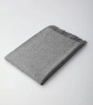 Loro Piana Unito Fringed Cashmere Blanket - Grey