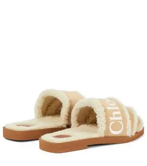 Chloé Woody Shearling-lined Slides