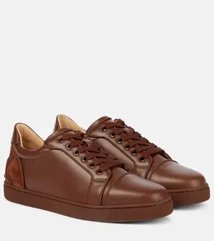 CHRISTIAN LOUBOUTIN Fun Vieira Leather Sneakers - Brown