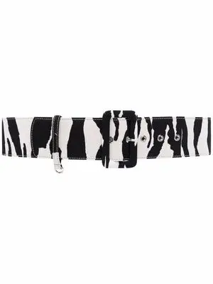 MSGM Zebra-print Buckle Belt