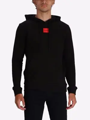 Hugo Terry Cotton Logo Hoodie - Black