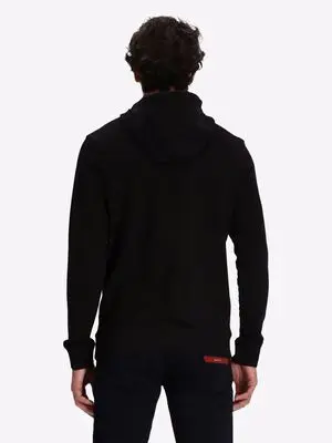 Hugo Terry Cotton Logo Hoodie - Black