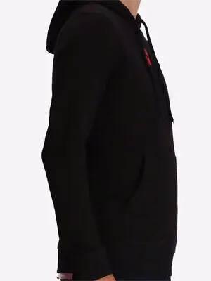 Hugo Terry Cotton Logo Hoodie - Black