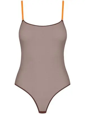 MAISON CLOSE Contrast-strap Mesh Bodysuit
