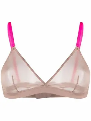MAISON CLOSE Corps À Corps Mesh Triangle Bra - Brown