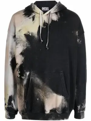 DIESEL® Tie Dye-print Organic Cotton Hoodie - Black