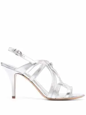 Ferragamo Silver Tone Sandals For Women