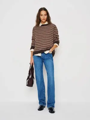REFORMATION Cashmere Boyfriend Sweater - Brown