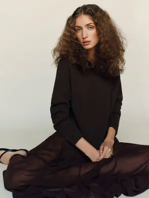 REFORMATION Cashmere Boyfriend Sweater - Brown