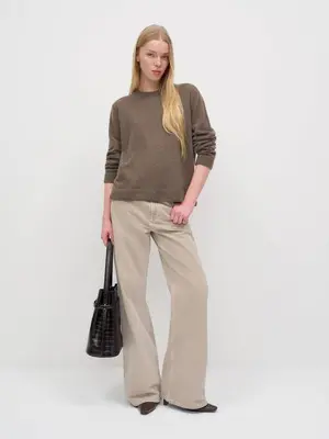REFORMATION Cashmere Boyfriend Sweater - Brown