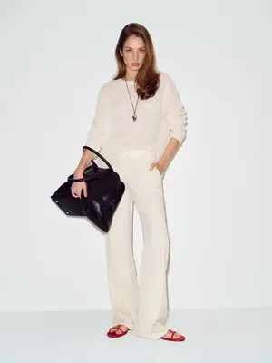 REFORMATION Cashmere Boyfriend Pullover Sweater - Ivory