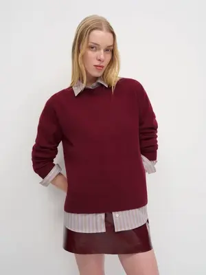 REFORMATION Cashmere Boyfriend Pullover Sweater - Pink