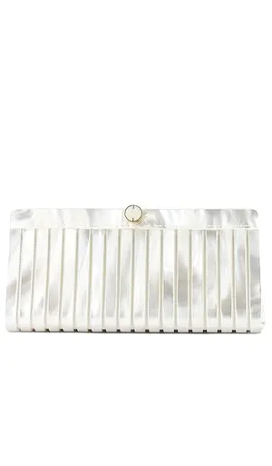 Cult Gaia Iris Clutch In White