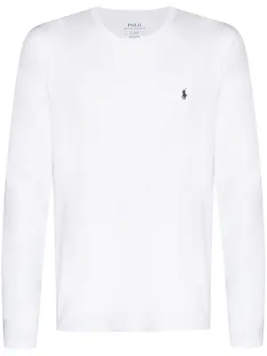 Polo Ralph Lauren Logo-embroidered Long-sleeve T-shirt - White