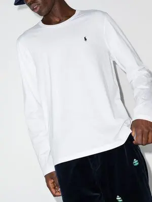 Polo Ralph Lauren Logo-embroidered Long-sleeve T-shirt - White