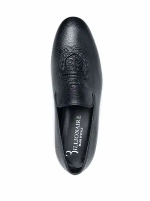 BILLIONAIRE Pebbled Leather Loafers