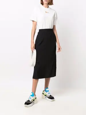 Alexander McQueen Shift Silk Midi Skirt