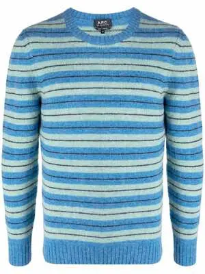 A.p.c. Horizontal-knit Jumper - Blue