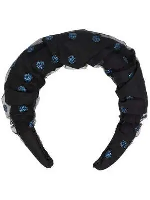 Red Valentino Tulle-trim Padded Headband - Black