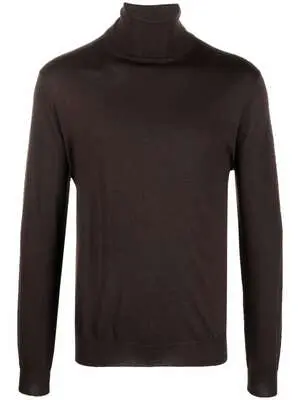 DELL'OGLIO Roll-neck Merino Wool Jumper - Red