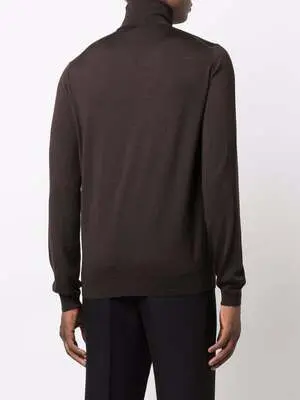 DELL'OGLIO Roll-neck Merino Wool Jumper - Red
