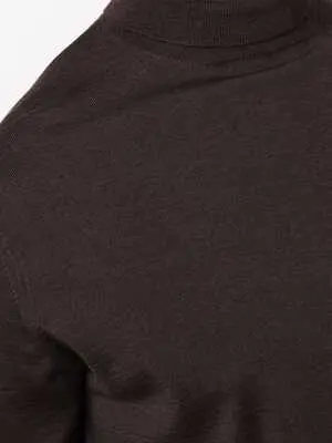 DELL'OGLIO Roll-neck Merino Wool Jumper - Red
