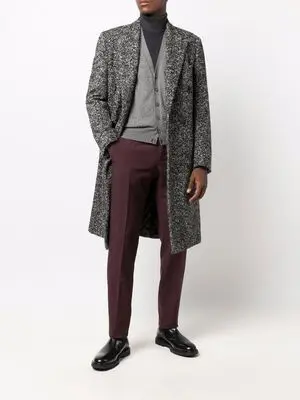 DELL'OGLIO V-neck Cashmere Cardigan - Grey