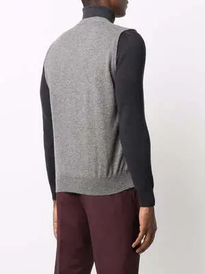 DELL'OGLIO V-neck Cashmere Cardigan - Grey