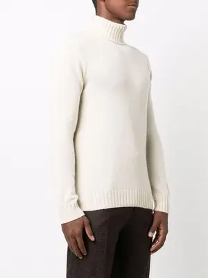 DELL'OGLIO Roll-neck Cashmere Jumper - Neutrals