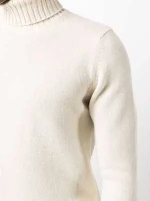 DELL'OGLIO Roll-neck Cashmere Jumper - Neutrals