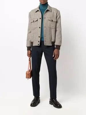 DELL'OGLIO Rib-trimmed Roll-neck Jumper - Blue