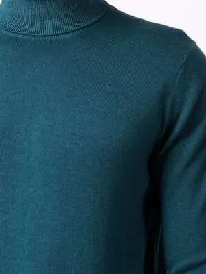 DELL'OGLIO Rib-trimmed Roll-neck Jumper - Blue