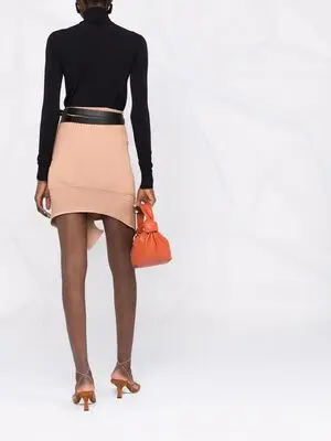 ANDREĀDAMO Ribbed-knit Asymmetric Skirt
