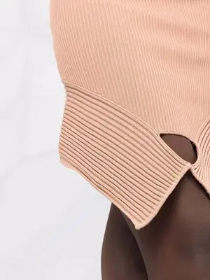 ANDREĀDAMO Ribbed-knit Asymmetric Skirt