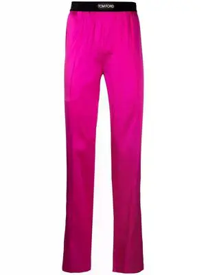 TOM FORD Logo-Waist Slip-On Trousers Pink