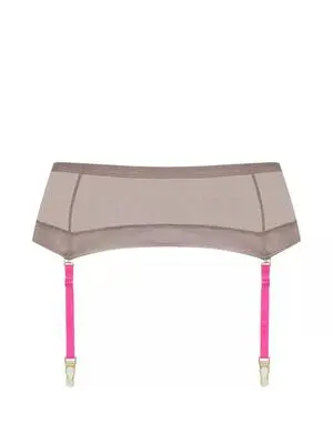 MAISON CLOSE Corps À Corps Mesh Garter Belt - Brown