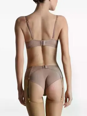 MAISON CLOSE Corps À Corps Mesh Garter Belt - Brown