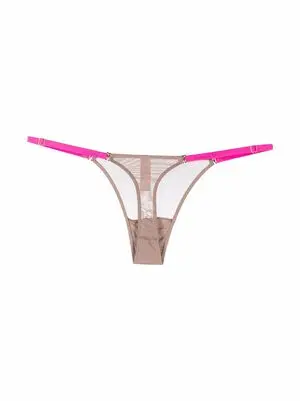MAISON CLOSE Corps À Corps Mesh Mini Thong - Neutrals