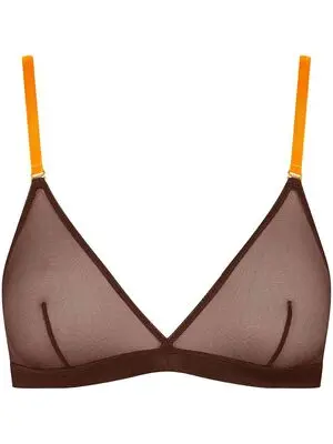 MAISON CLOSE Corps À Corps Mesh Triangle Bra - Brown