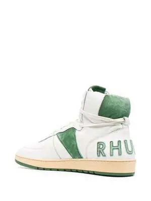 Rhude Rhecess Leather High-top Sneakers - White