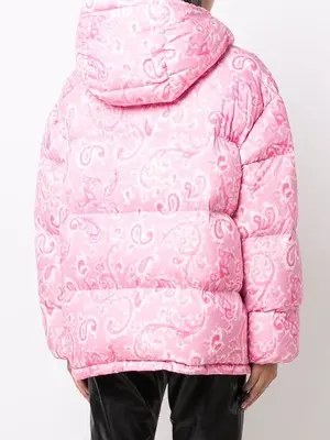 MSGM Paisley-print Hooded Down Coat