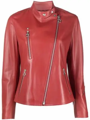 FERRAGAMO High-neck Leather Jacket