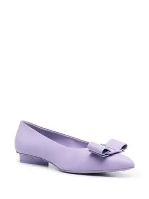 FERRAGAMO Viva Bow Flat Pumps - Purple