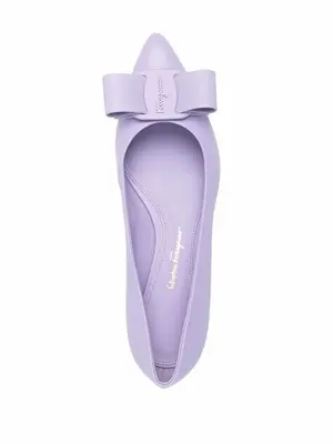 FERRAGAMO Viva Bow Flat Pumps - Purple
